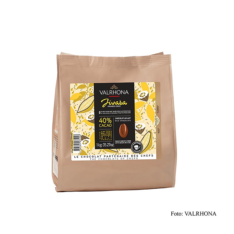 Valrhona Jivara Lactée "Grand Cru", Vollmilch Couverture, Callets, 40% ...