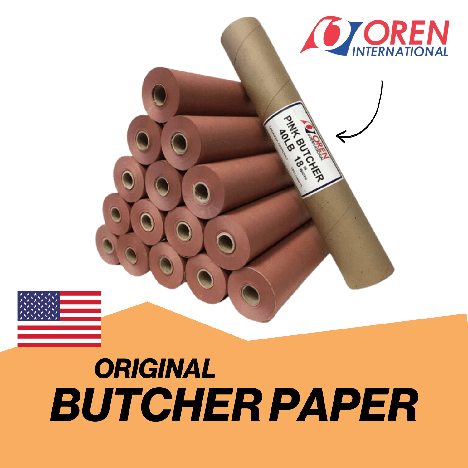 Oren Original Pink Butcher Paper, BBQ Kraft Paper in various lengths ...